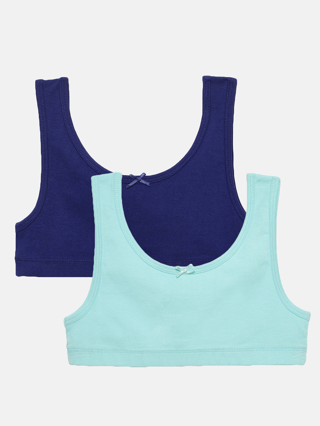 Buy Sky & Navy Blue Training Bra | Age : 11 - 16 yrs | Pack of 2 – mackly