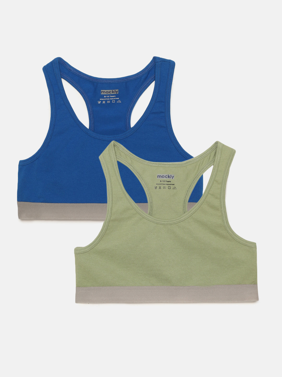 Non padded Royal Blue/Olive Trainer Bra - Pack of 2 - Age 10 - 16 years ...