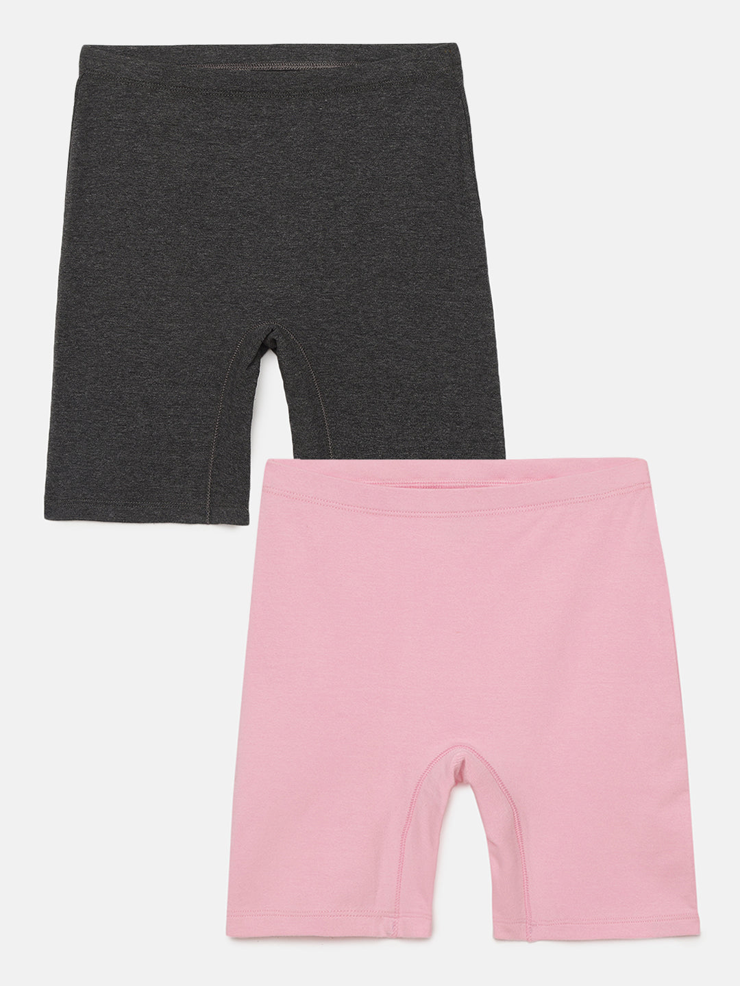 GIRLS INNERSHORTS, CHARCOAL MELANGE/PINK – mackly